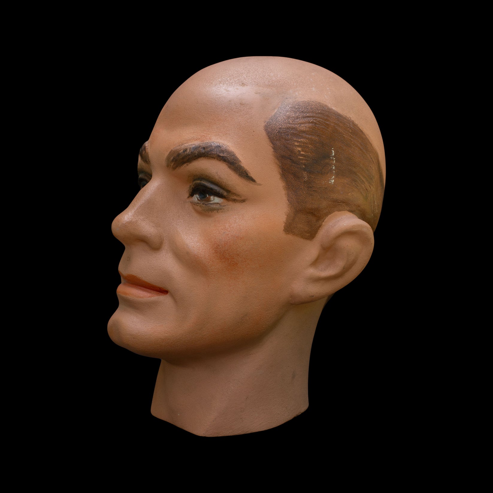 Vintage Mid Century Plaster Mannequin Head Male